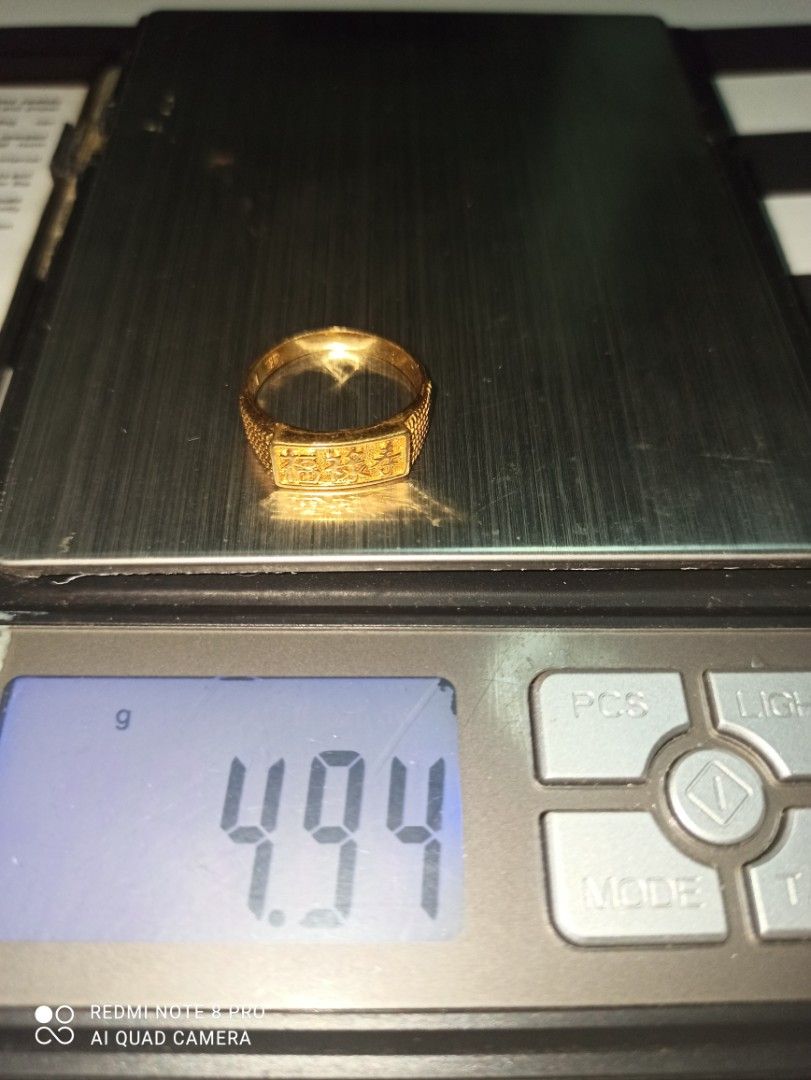 22k Gold "Fu Lu Shou" Ring, Women's Fashion, Jewelry & Organisers ...