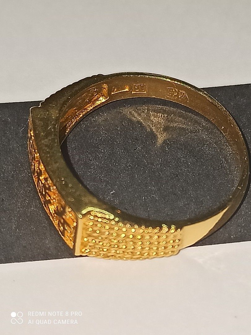 22k Gold "Fu Lu Shou" Ring, Women's Fashion, Jewelry & Organisers ...