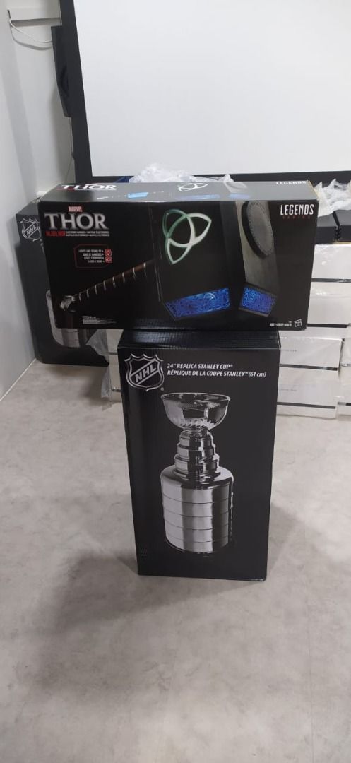 24" Replica Stanley Cup & Marvel Legends Series Mjolnir Electronic ...