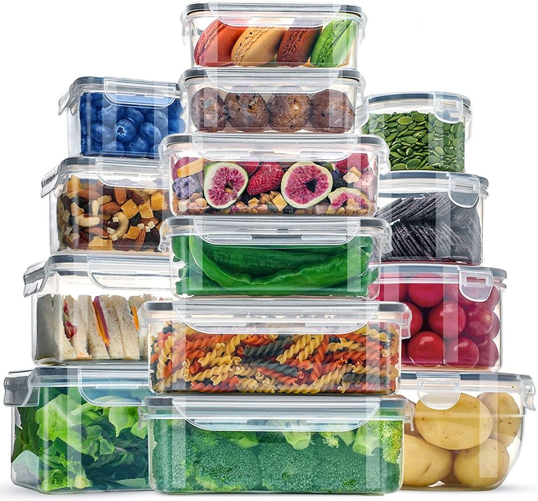 28 Pieces Food Storage Containers w/Lids EXTRA LARGE, Freezer ...