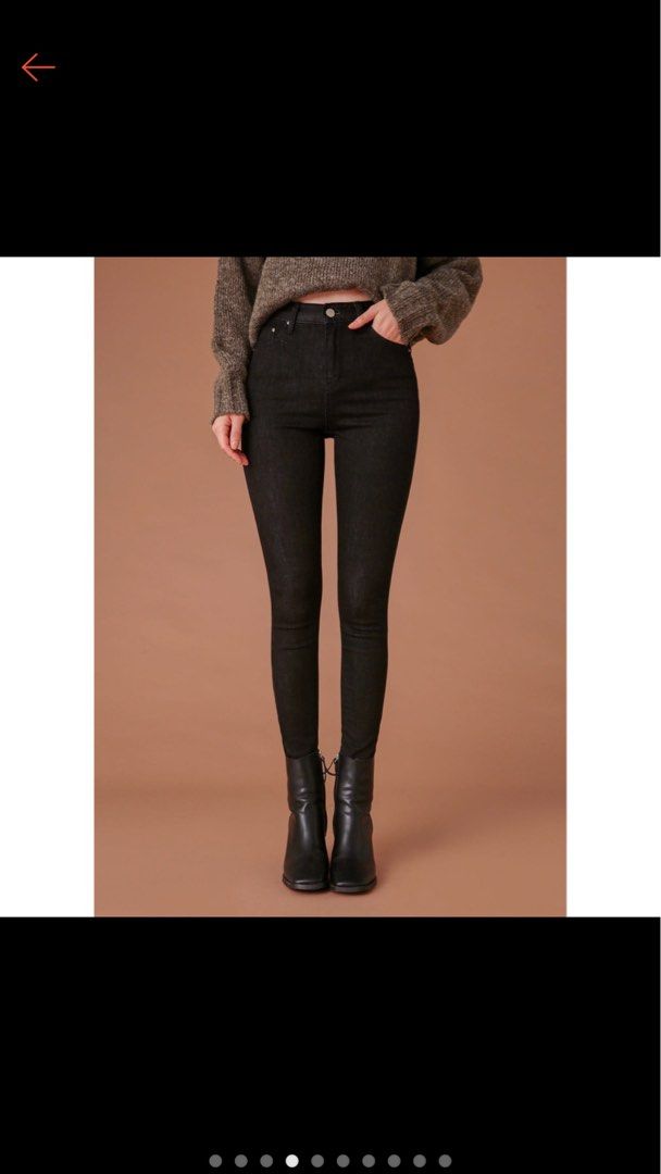 -5KG JEANS vol.1 正韓製高腰修身牛仔褲 ( CHUU 自製設計款 ) 長褲 黑色 緊身褲 25號, 她的時尚, 褲＆裙, 牛仔褲、緊身褲在旋轉拍賣