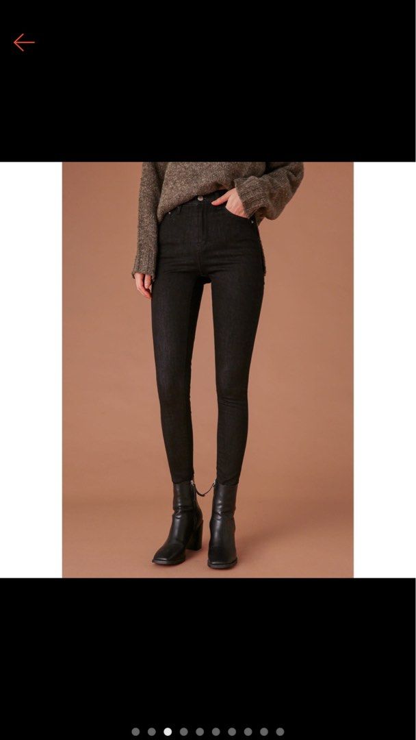 -5KG JEANS vol.1 正韓製高腰修身牛仔褲 ( CHUU 自製設計款 ) 長褲 黑色 緊身褲 25號, 她的時尚, 褲＆裙, 牛仔褲、緊身褲在旋轉拍賣