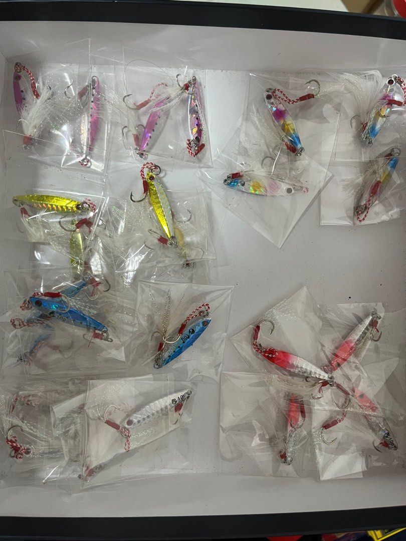 Assorted Metal jigs 10g/20g/30g, Sports Equipment, Fishing on Carousell