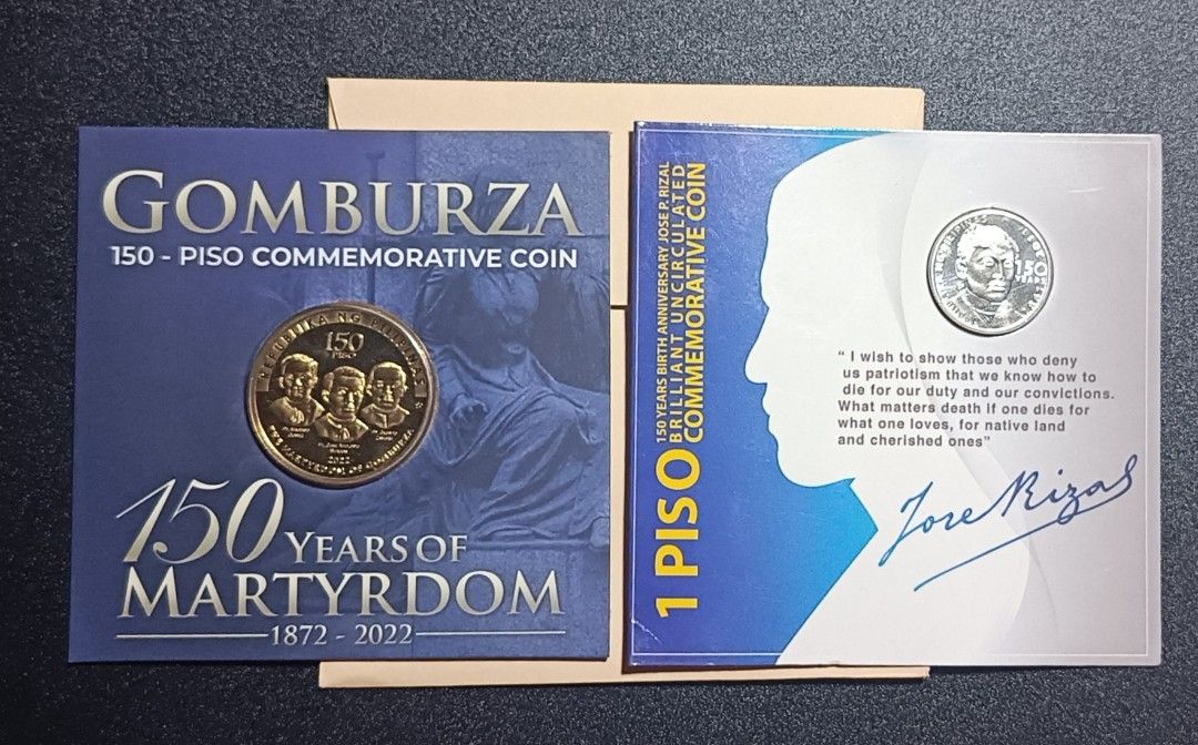 BSP Commemorative Coins Gomburza/Rizal, Hobbies & Toys, Memorabilia ...