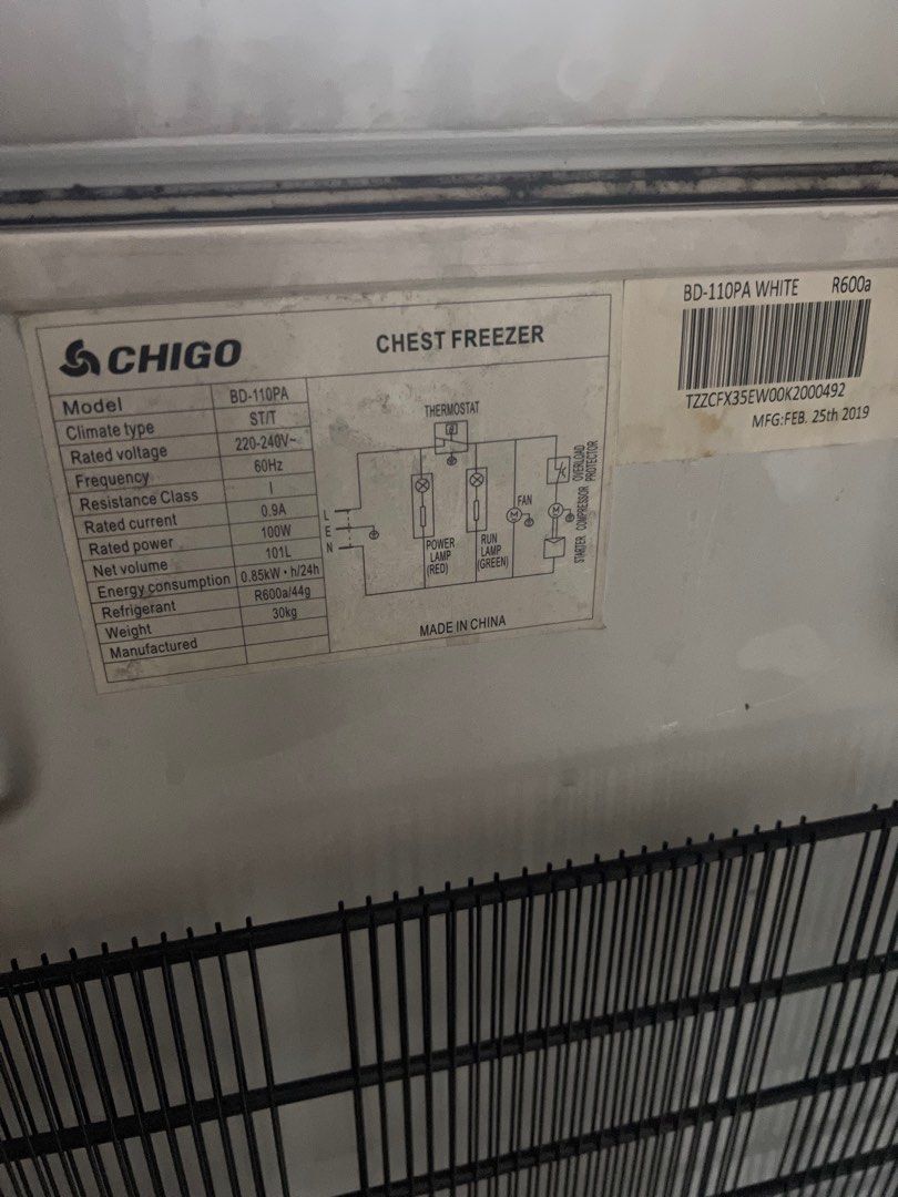 CHIGO 4cu ft CHEST FREEZER on Carousell