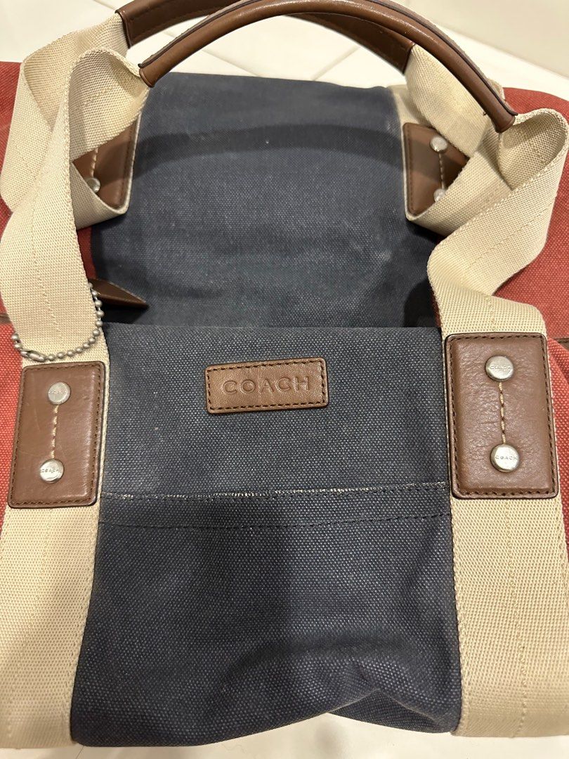 Coach Duffel Bag (Tri Colour), Men's Fashion, Bags, Sling Bags on Carousell