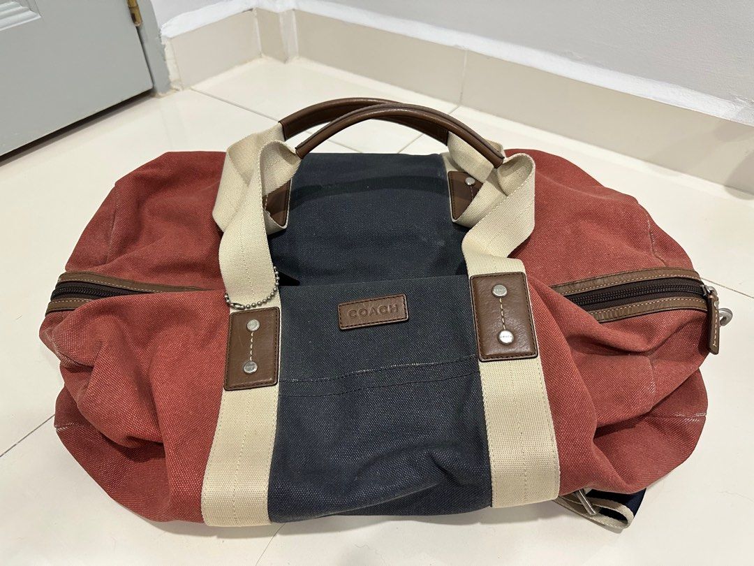 Coach Duffel Bag (Tri Colour), Men's Fashion, Bags, Sling Bags on Carousell