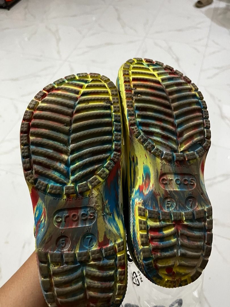 Crocs Classic Translucent Marbled Clog in Sulphur Multi on Carousell