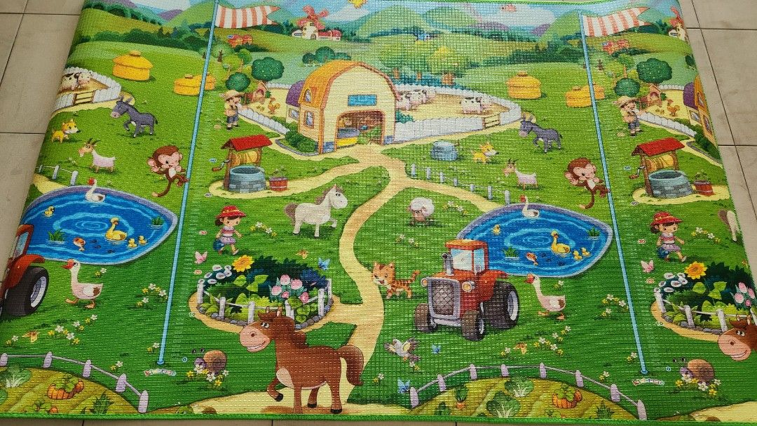 Cute Playmat with Farm Design (183.5cm x 120cm), Babies & Kids, Infant ...