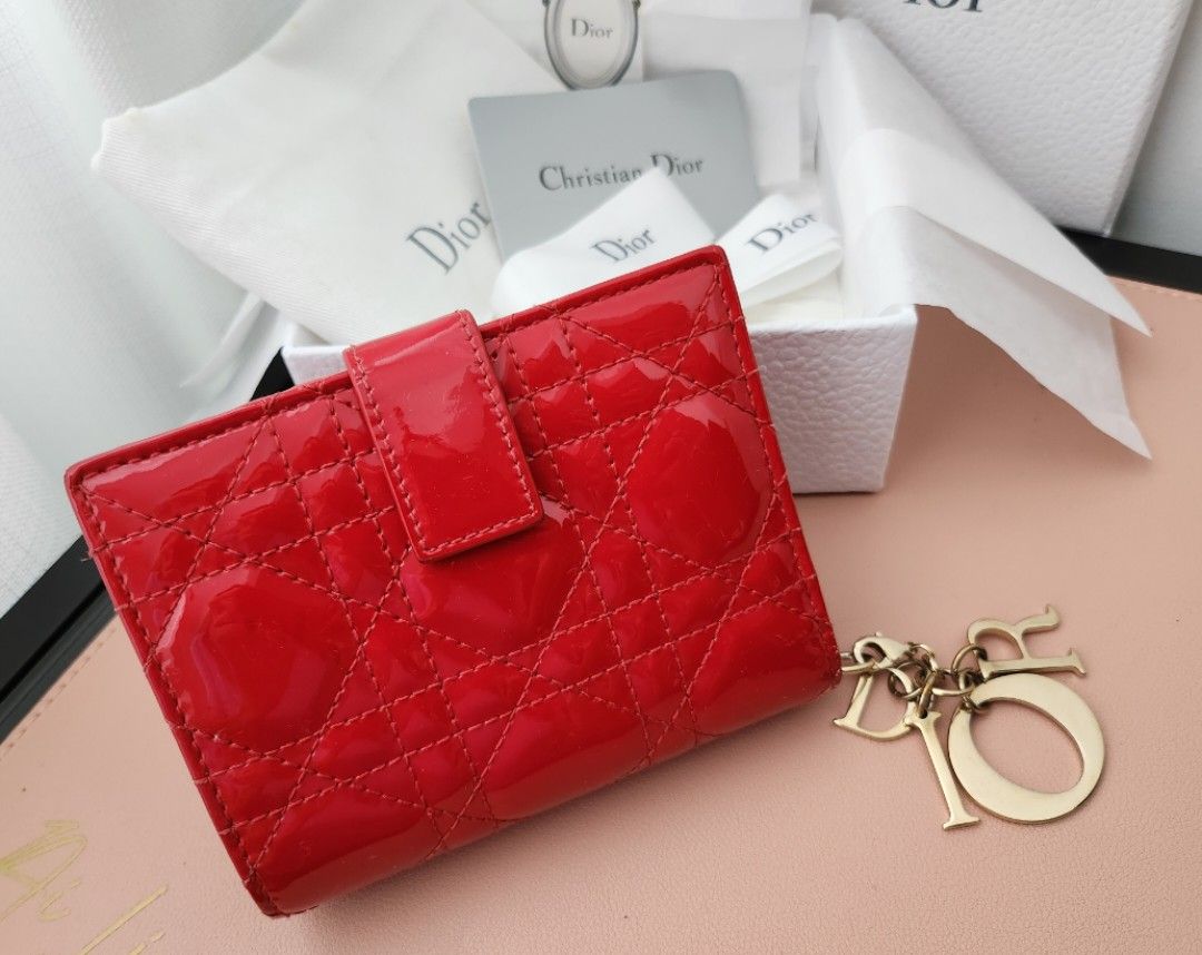 Dior Mini Wallet (Red), Luxury, Bags & Wallets on Carousell