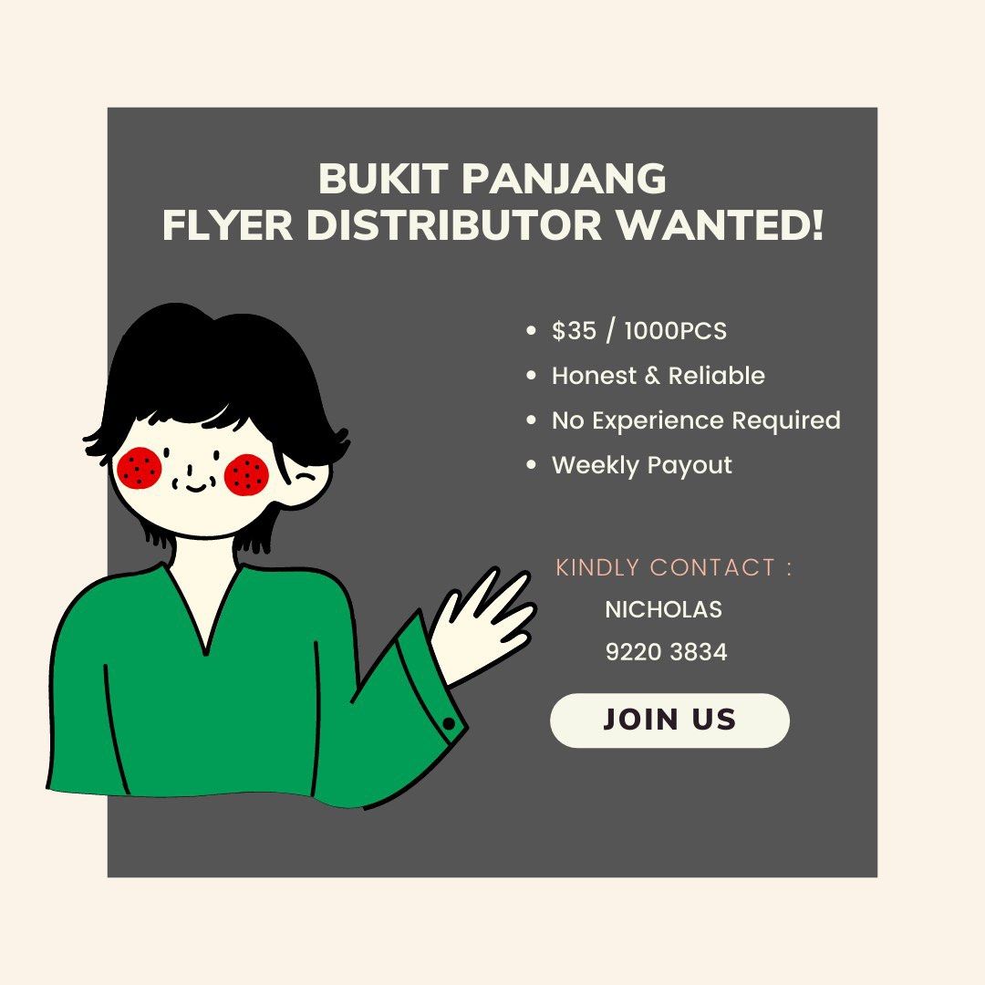 FLYER DISTRIBUTOR (PMS IGNORED THX): CONTACT 92203834, Bulletin Board ...