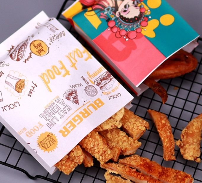 Food Paper Wrapper | Fast Food Sandwich/Donut Paper Bag (60 pcs ...