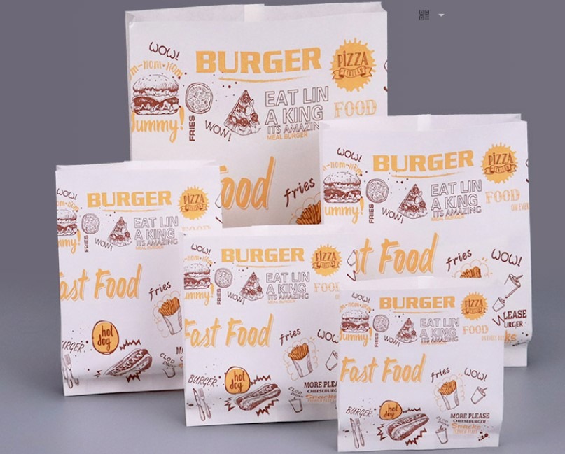 Food Paper Wrapper | Fast Food Sandwich/Donut Paper Bag (60 pcs ...