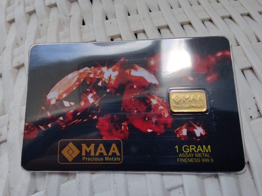 Gold Bar 1g MAA 999.9 Fineness Ready Stock Orodesign, Hobbies & Toys ...