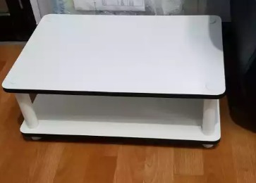 [Harga Nett] Coffee Table 2 Tingkat dengan Kaki Tabung, Perabotan Rumah ...