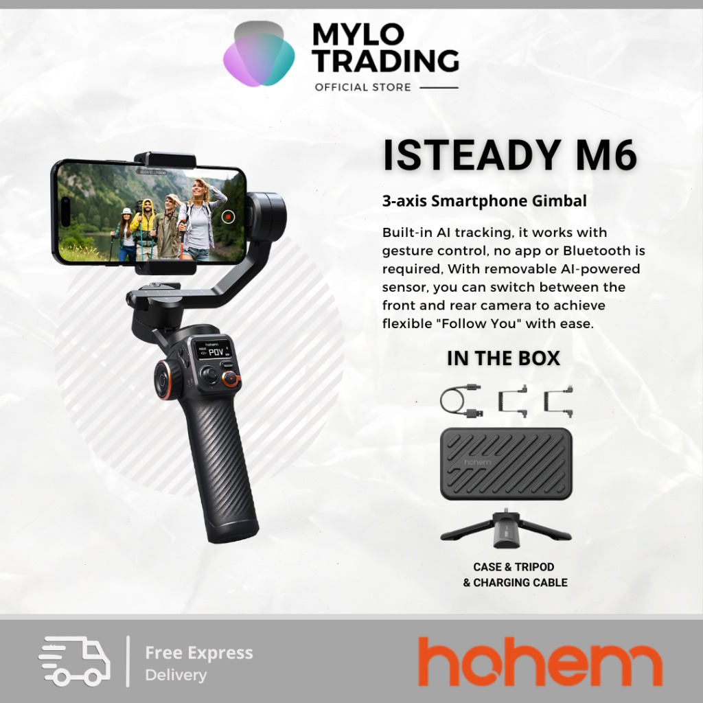 Hohem iSteady M6 Kit 3-axis Smartphone Gimbal with Magnetic Fill Light ...