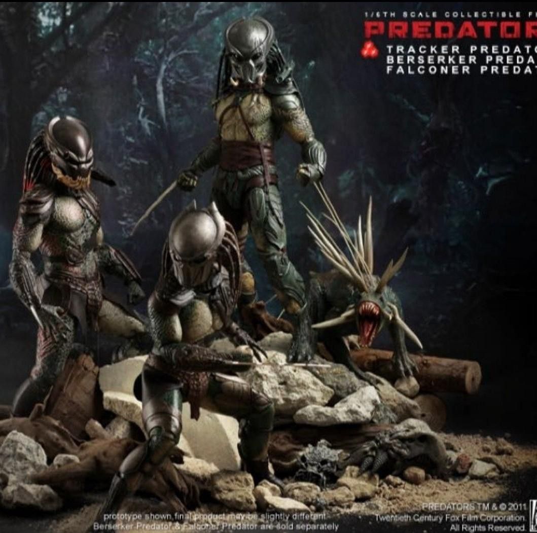 Hot toys predator - set of 3 consist of falcon tracker berserker ...