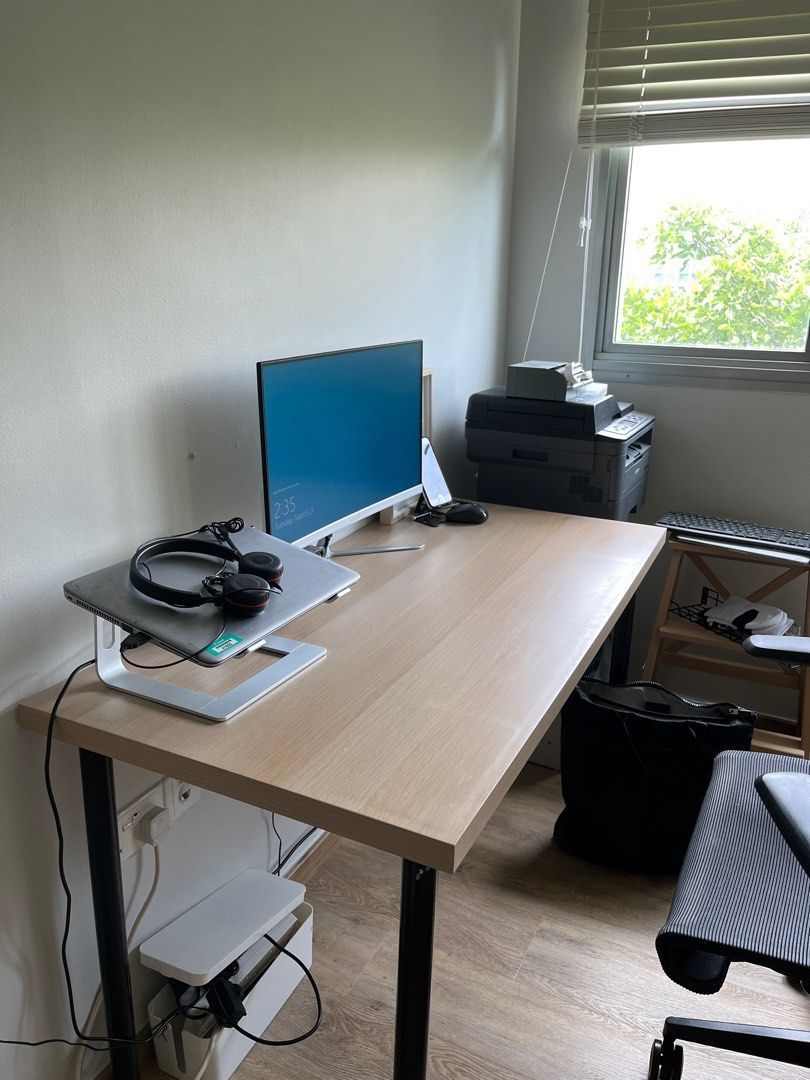 IKEA Study Table (120x60) Lagkapten Adils, Furniture & Home Living ...