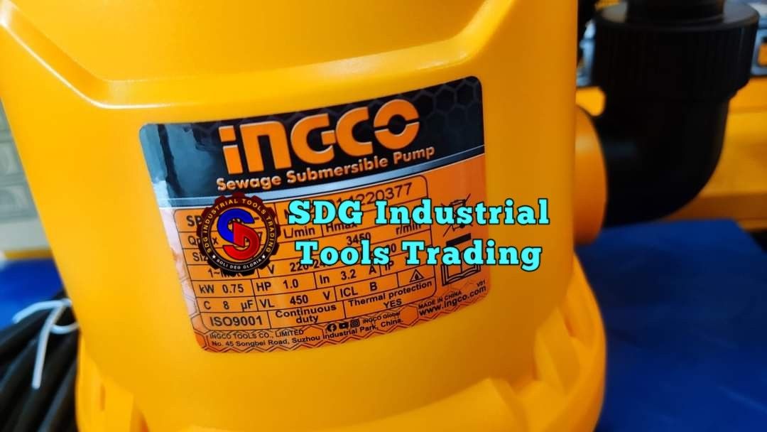 INGCO 1HP/750W Sewage Submersible Pump (SPD7508-5), Commercial ...