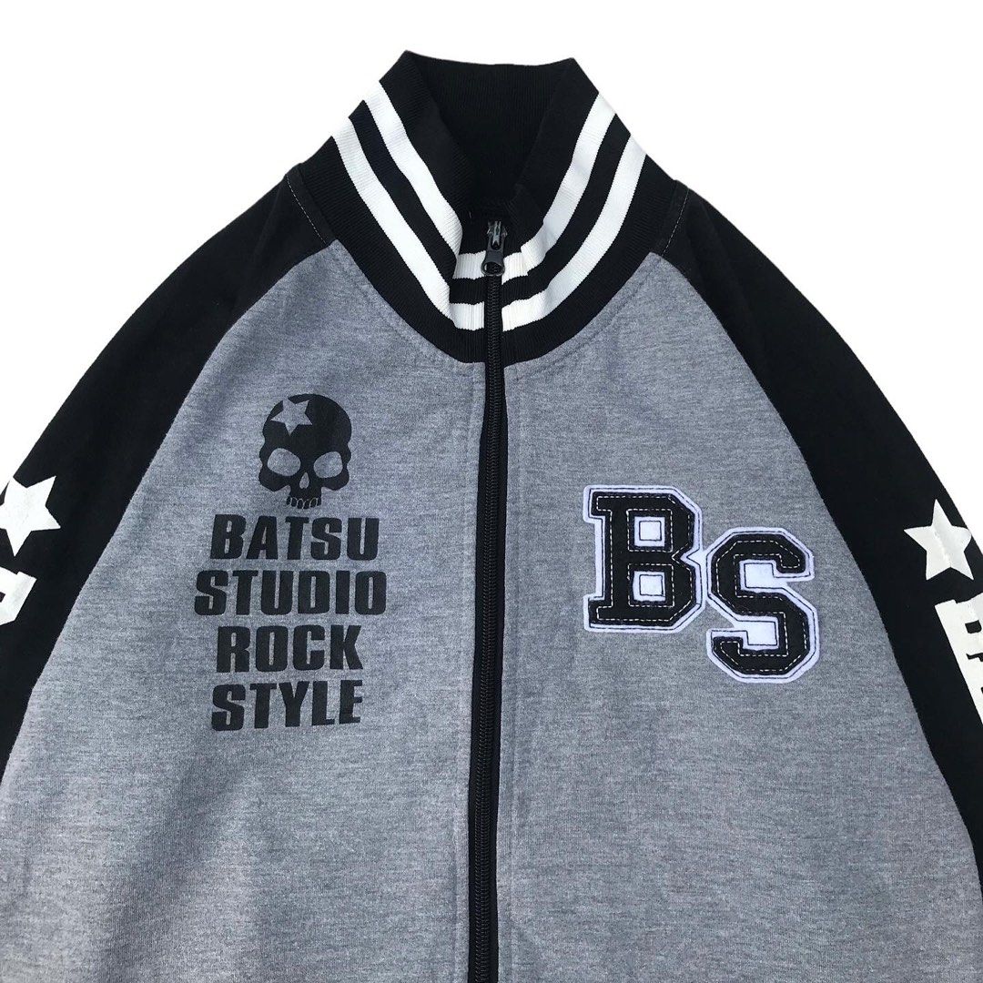 JAPANESE BRAND BATSU STUDIO ROCK STYLE BOMBER JACKET, Fesyen Pria ...