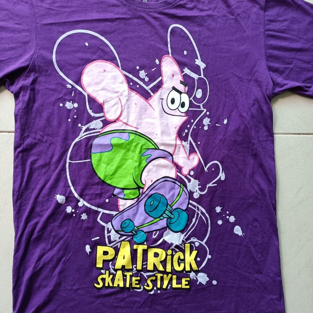 Kaos Patrick Star Nickelodeon Big Print, Fesyen Pria, Pakaian , Atasan di Carousell