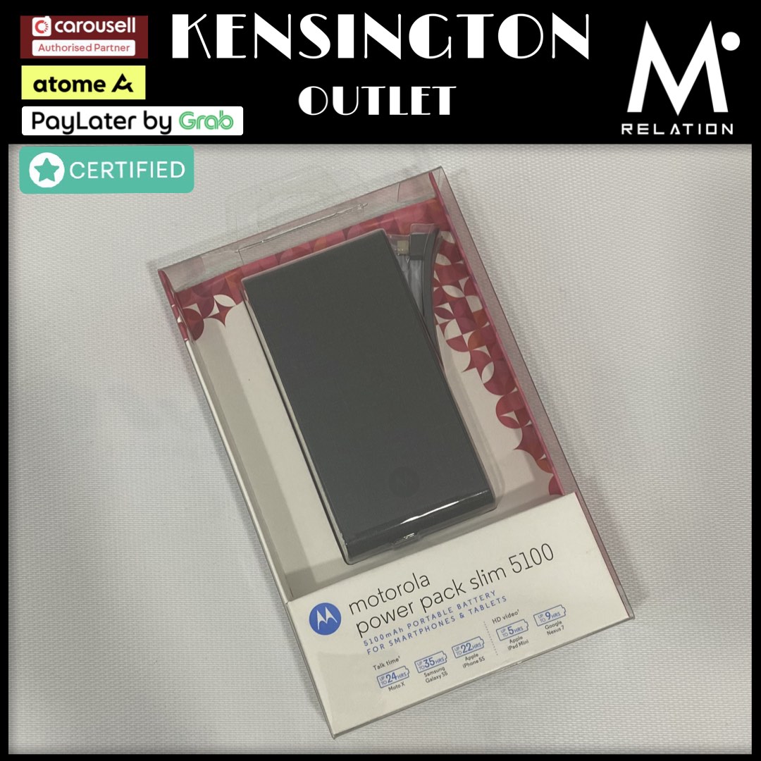 {Kensington} Motorola Power Pack Slim 5100 | 5100 mAh, Mobile Phones ...
