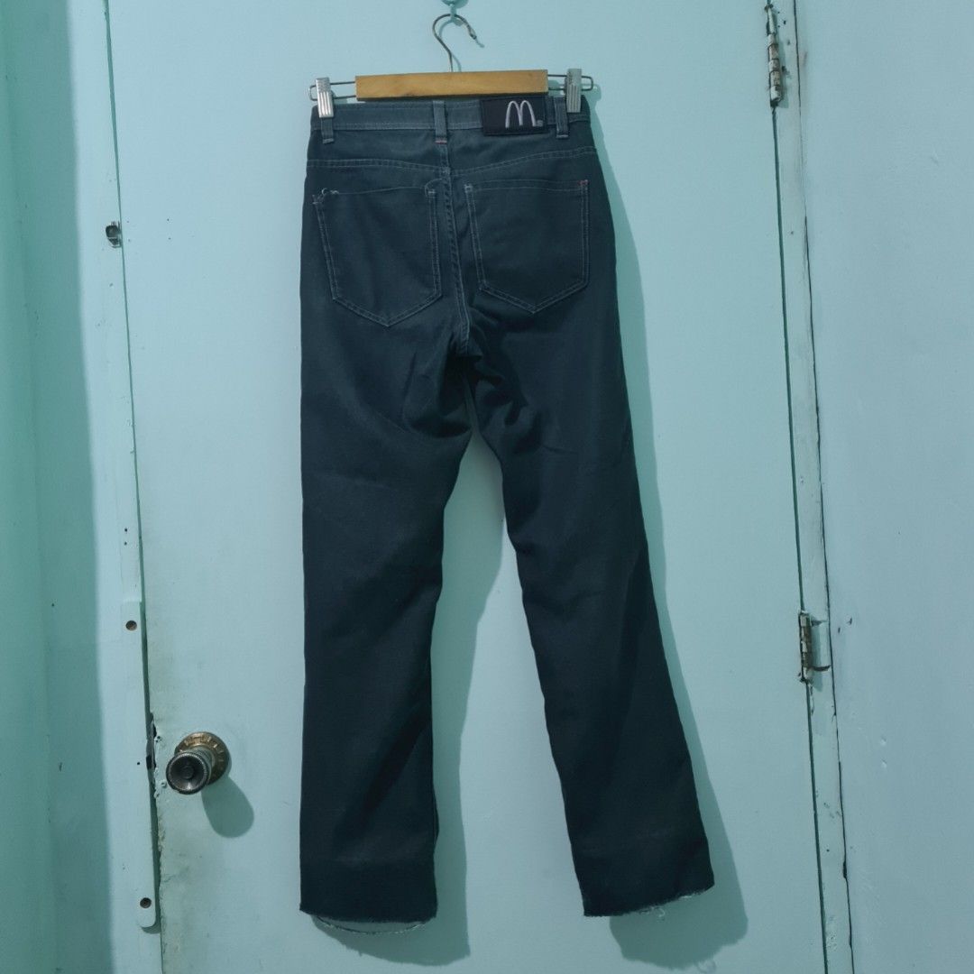 Mcdonalds Jeans Uniform Costume - Black Navy Blue Dark Gray ripped mcdo ...