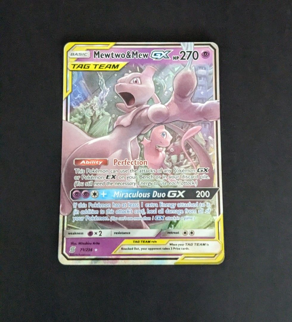 Mewtwo & Mew Tag Team GX Unified Minds Pokemon Card Tcg, Hobbies & Toys ...
