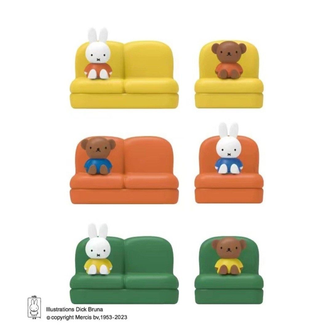 〘原盒〙Miffy Boris sofa phone stand card stand 梳化 手機 咭片座 支架 米菲小客廳 公仔擺設 盲盒 (全套6款), 興趣及遊戲, 玩具 & 遊戲類 ...