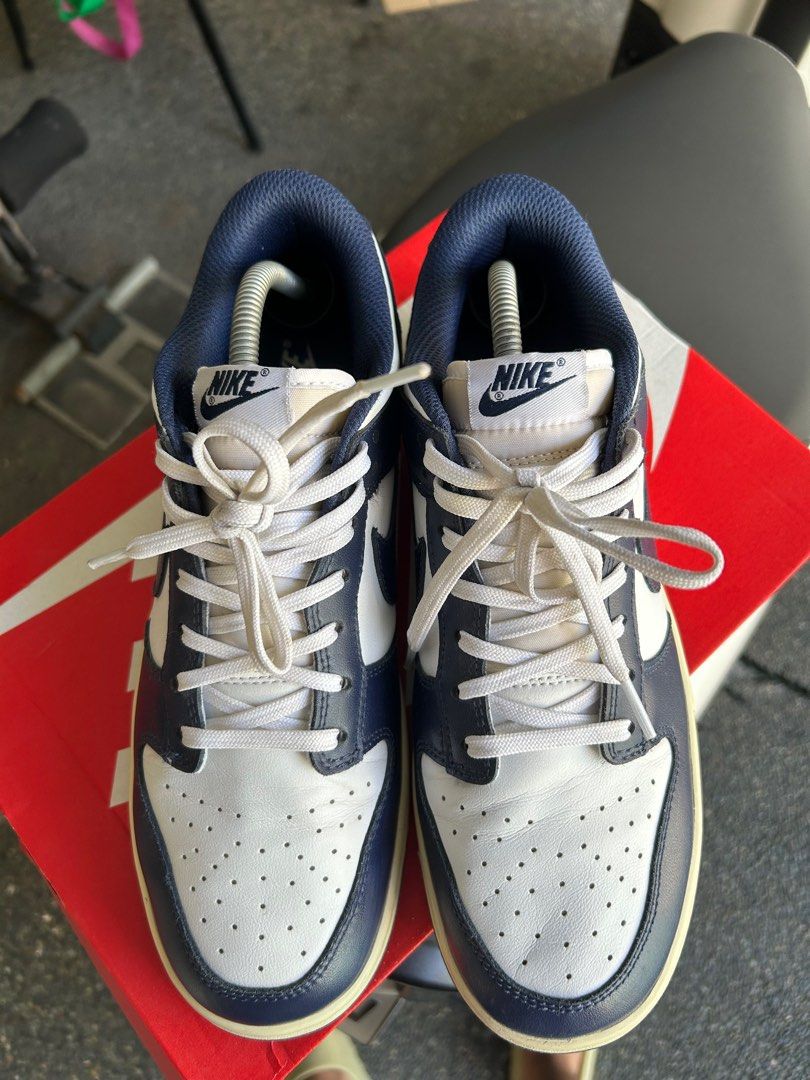 Nike dunks vintage navy, Men's Fashion, Footwear, Sneakers on Carousell