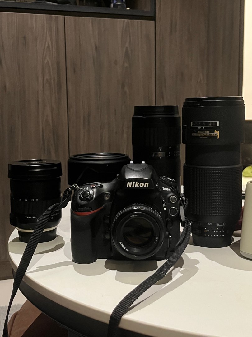 Nikon D800 with huge lens collection, Photography, Cameras on Carousell