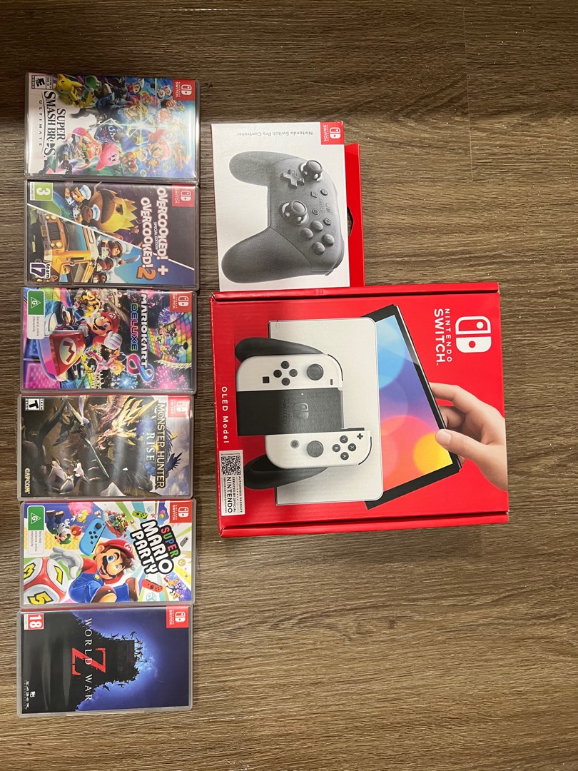Nintendo switch full set with pro controller, Video Gaming, Video Games ...