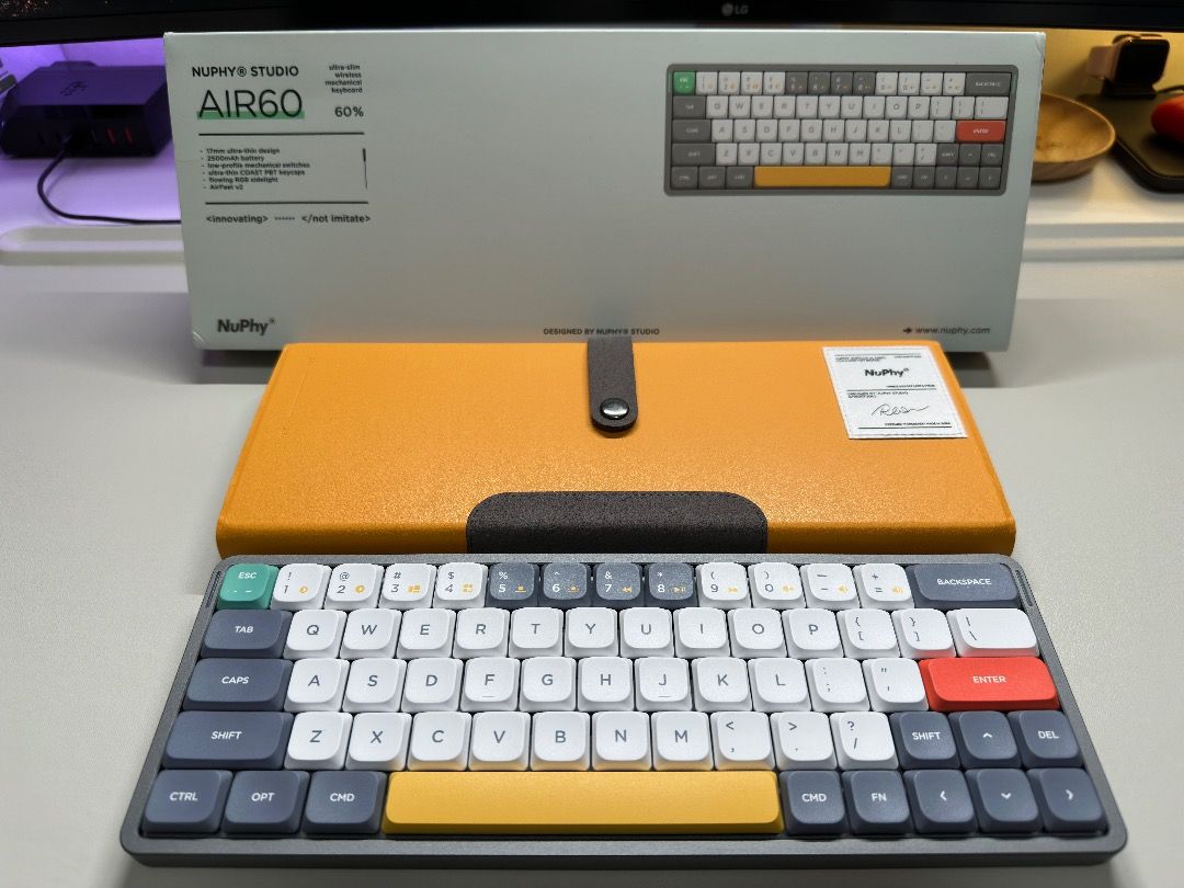Nuphy Air 60 Wireless Mechanical + NuFolio V2, 電腦＆科技, 電腦周邊及配件, 電腦鍵盤及相關 ...