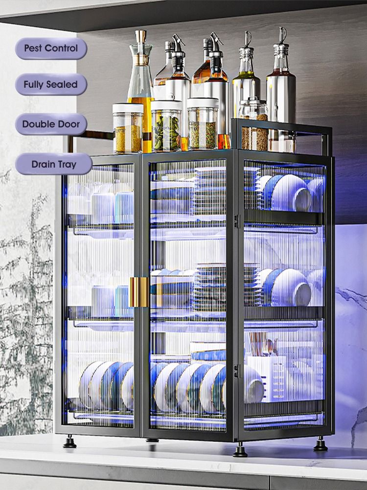 ODOROKU 1/2/3 Tier Premium Luxury Cabinet Dish Rack with Doors and ...