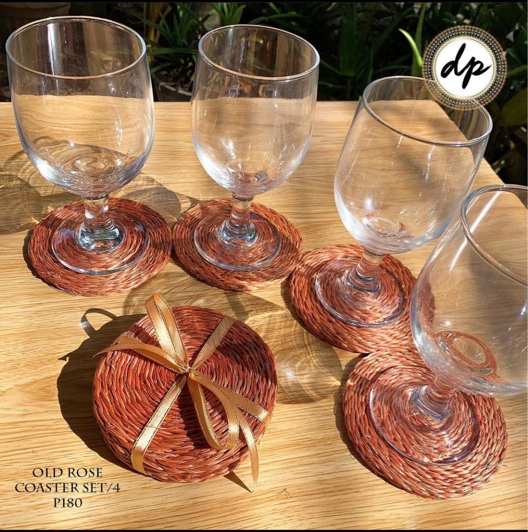 Old Rose Abaca Coaster Set/4 on Carousell