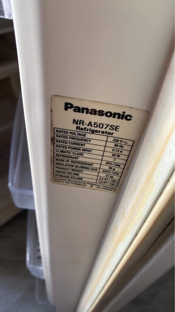 Panasonic ref (check description), TV & Home Appliances, Kitchen ...