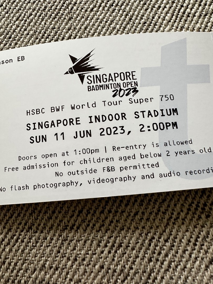 (Physical Tickets) Finals Singapore Badminton Open 2023, Tickets ...
