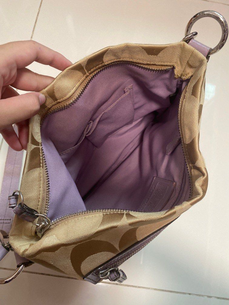 Purple Coach Signature Canvas Crossbody Bag, Women's Fashion, Bags ...