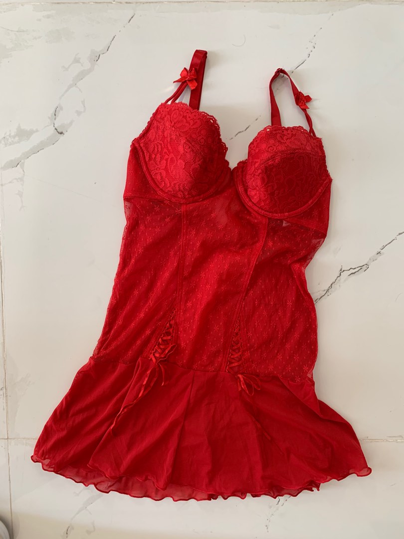 Red bustier nightie on Carousell