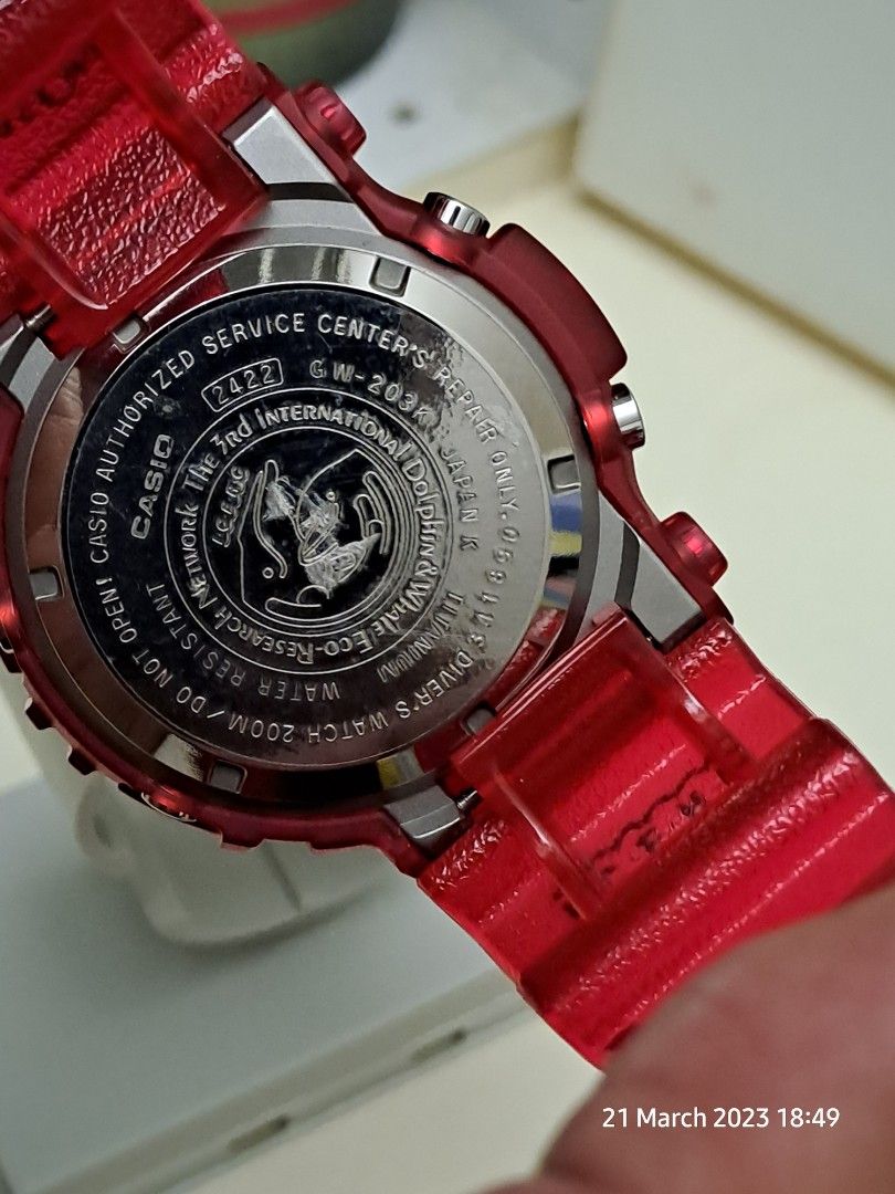 RED JELLY ICERC FROGMAN GW-203K-4JR DOLPHIN & WHALE G-Shock Watch RARE ...