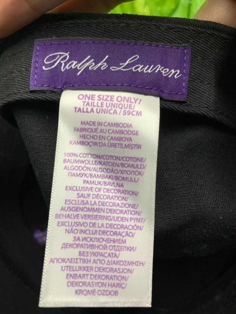 RL Black Cap Purple Label, Men's Fashion, Watches & Accessories, Caps ...