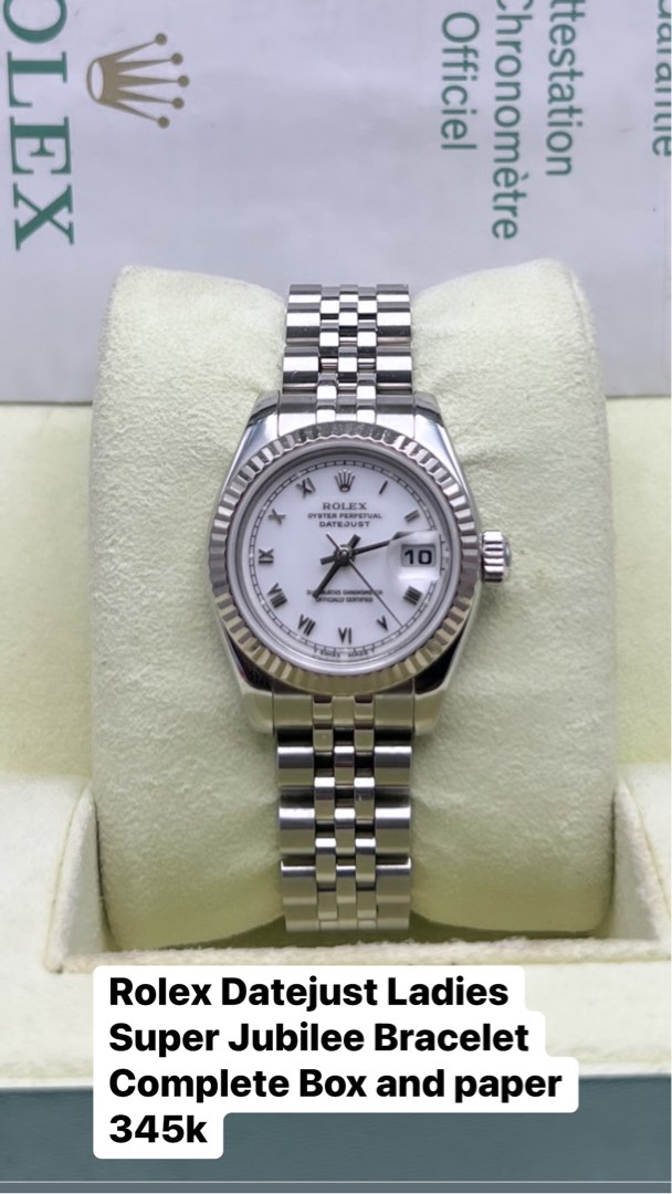 Rolex Datejust Ladies Super Jubilee Bracelet Complete Box and paper on ...