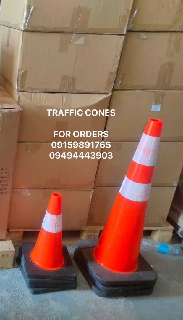 Rubberized Traffic Cone Black Base on Carousell