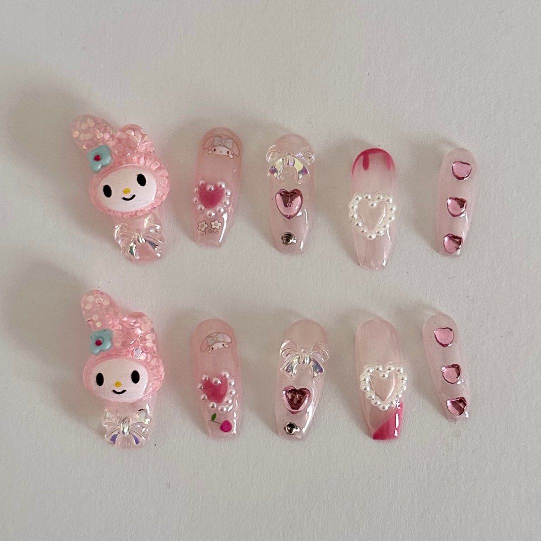 Sanrio My Melody Nails Beauty And Personal Care Hands And Nails On Carousell