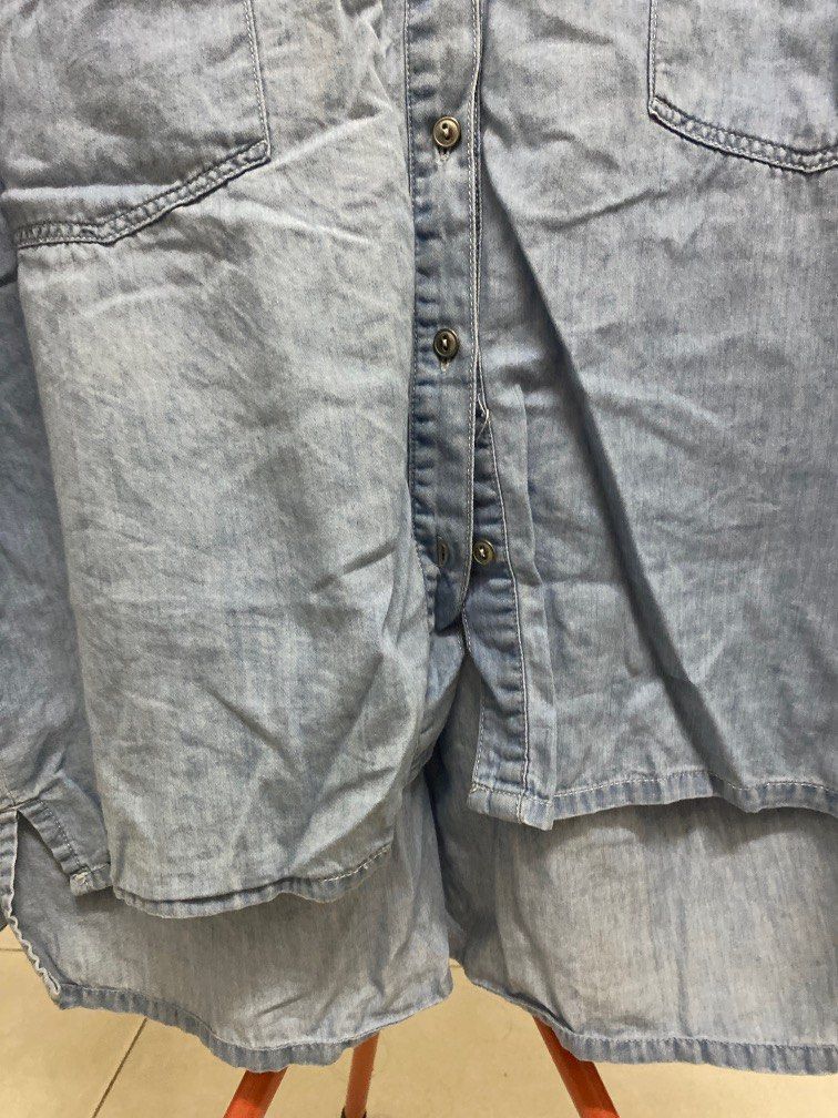 SEED PADINI DENIM SHIRT, Women's Fashion, Tops, Longsleeves on Carousell