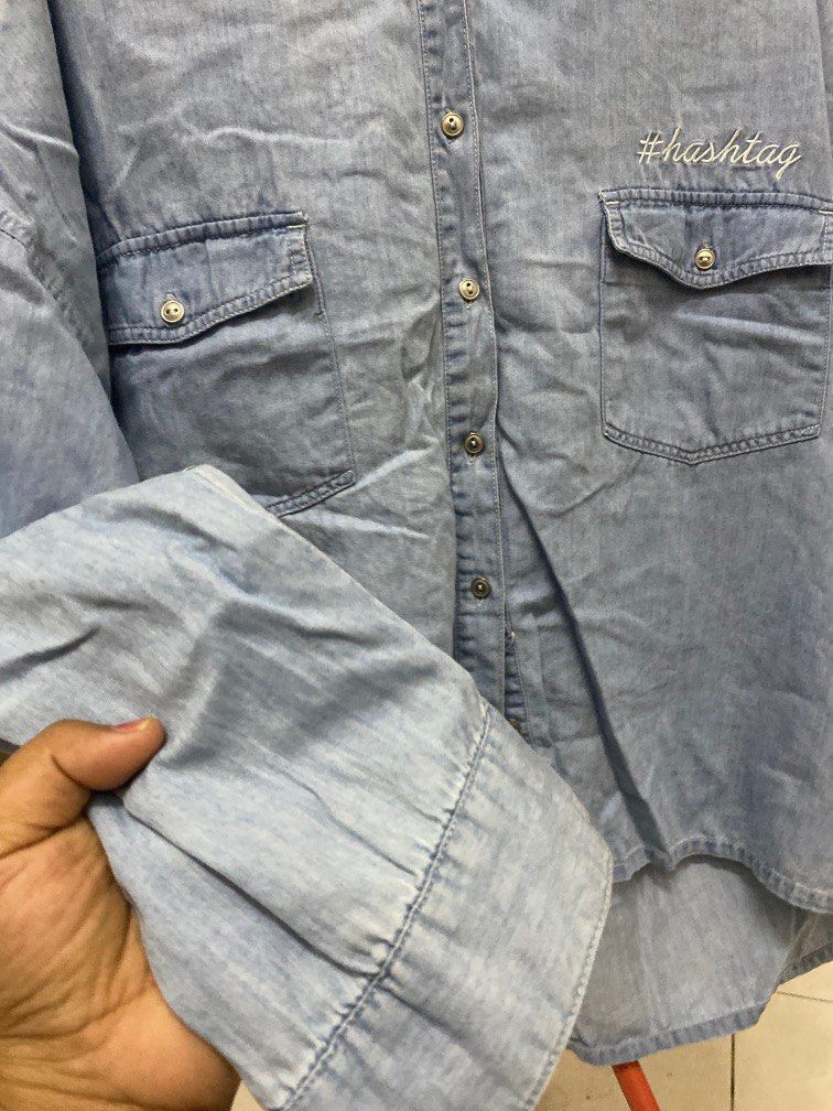 SEED PADINI DENIM SHIRT, Women's Fashion, Tops, Longsleeves on Carousell