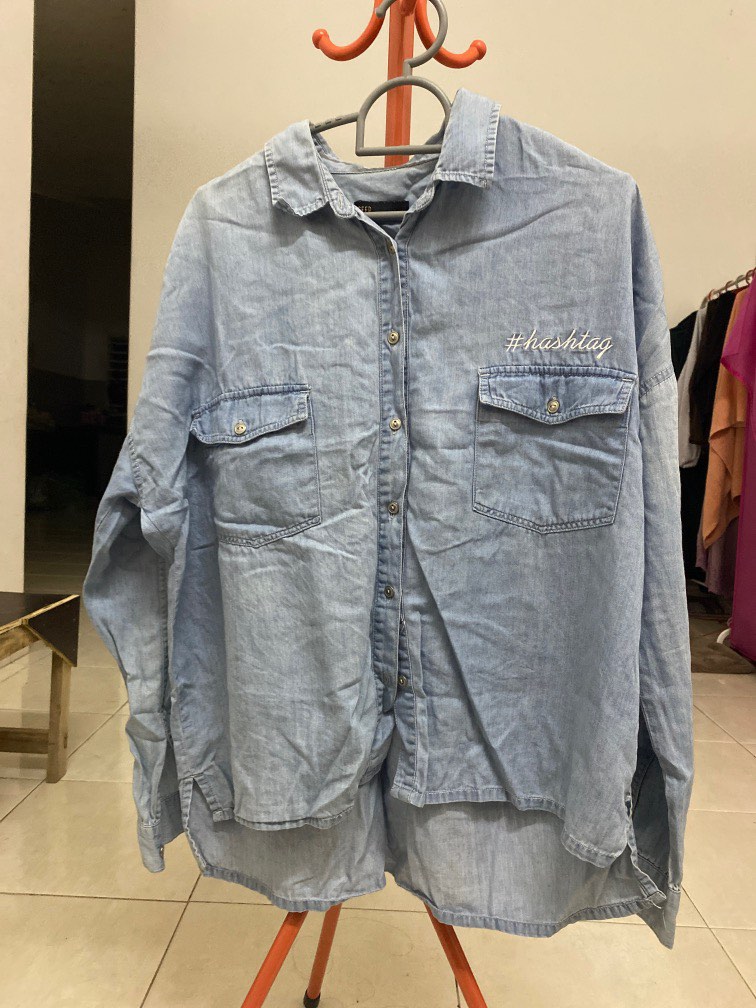 SEED PADINI DENIM SHIRT, Women's Fashion, Tops, Longsleeves on Carousell
