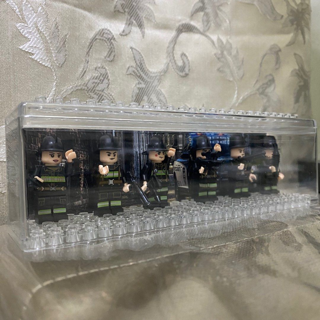Set display lego minifigures fireman police army soldier military bomba ...