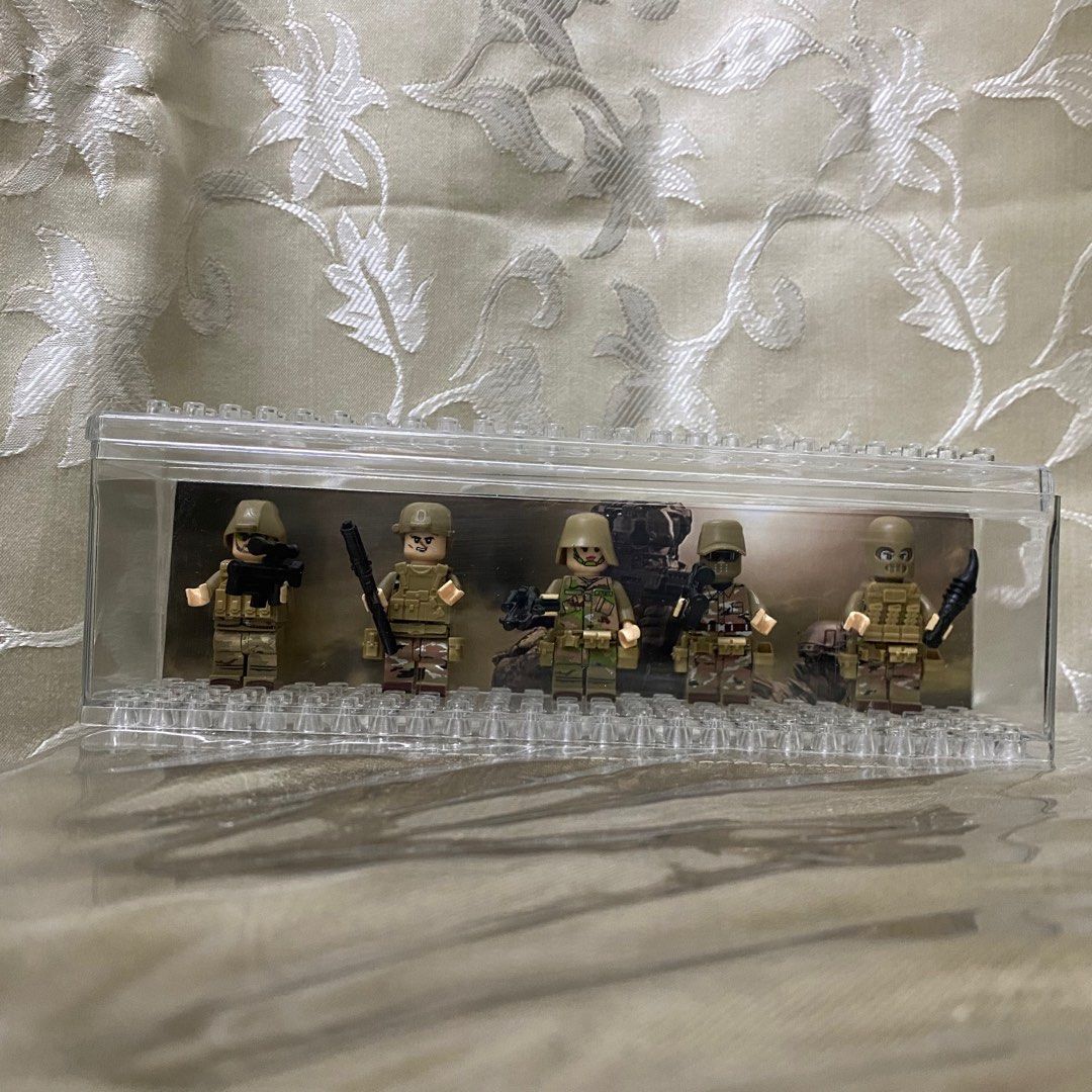 Set display lego minifigures fireman police army soldier military bomba ...