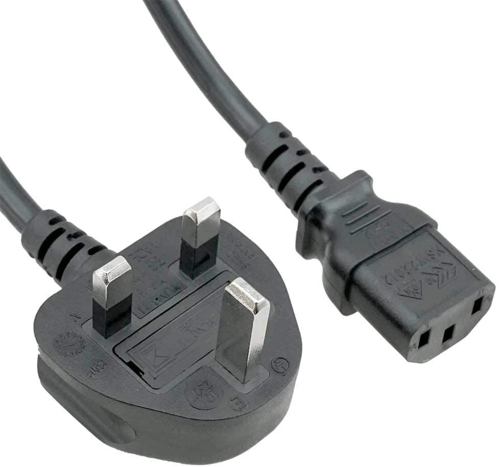 SF Cable 6 feet UK BS1363 3-pin Plug to IEC C13 Power Cord (Thicker ...